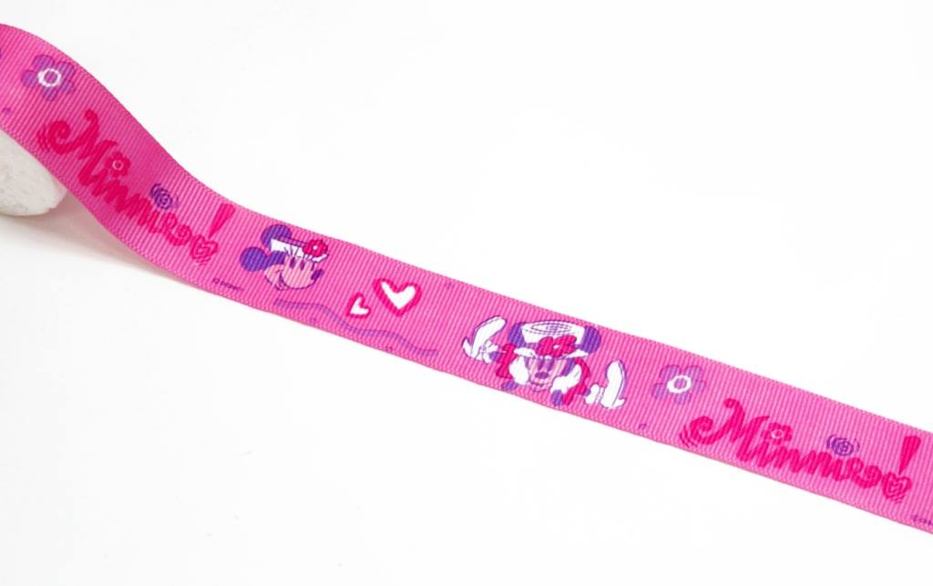 1 Inch Minnie Pink Printed Grosgrain Ribbon – 10 Meters Roll – PREMIER ...