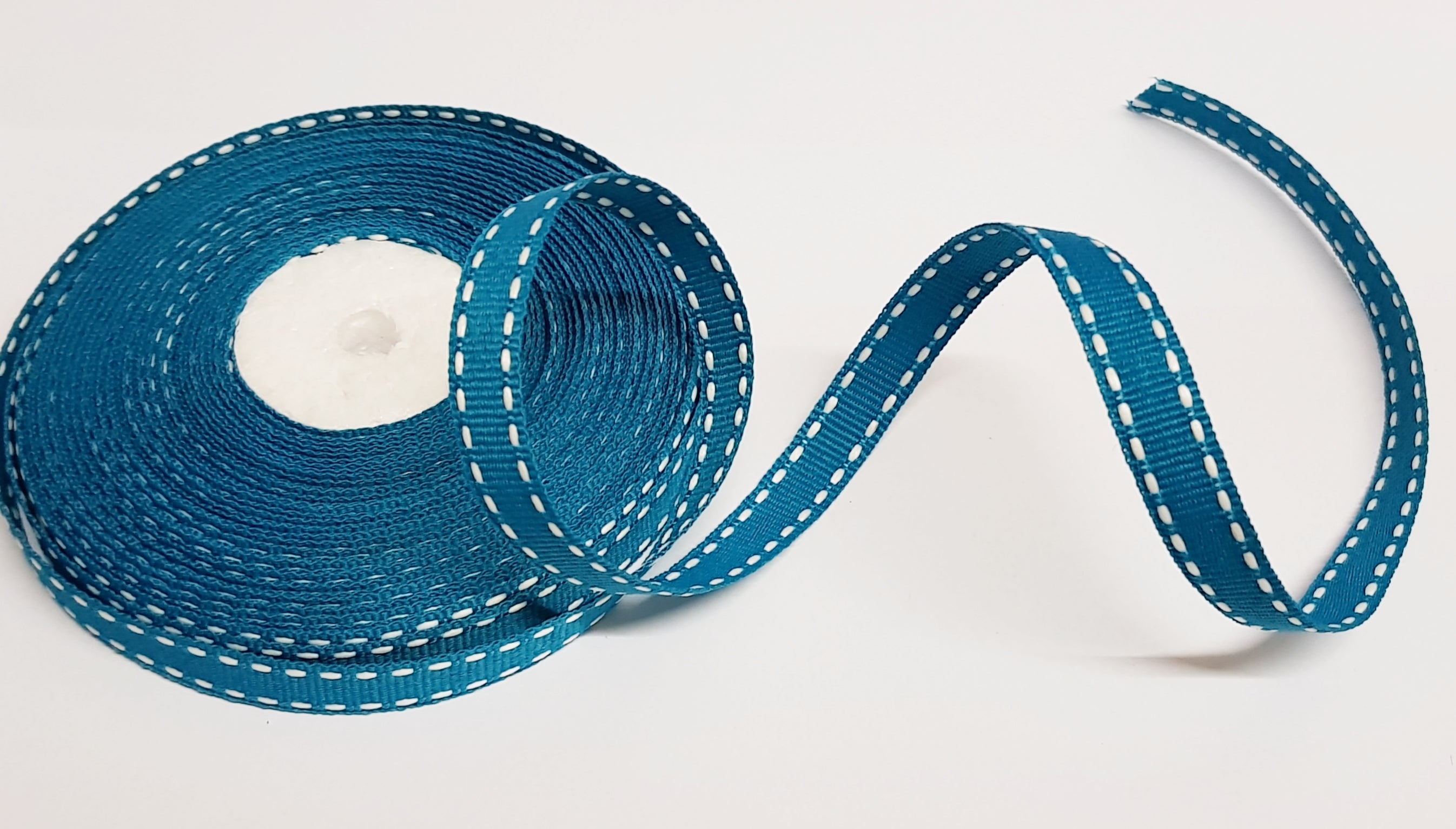 10mm Turquoise Green Saddle Stitch Grosgrain Ribbon – 10 Meters Roll ...