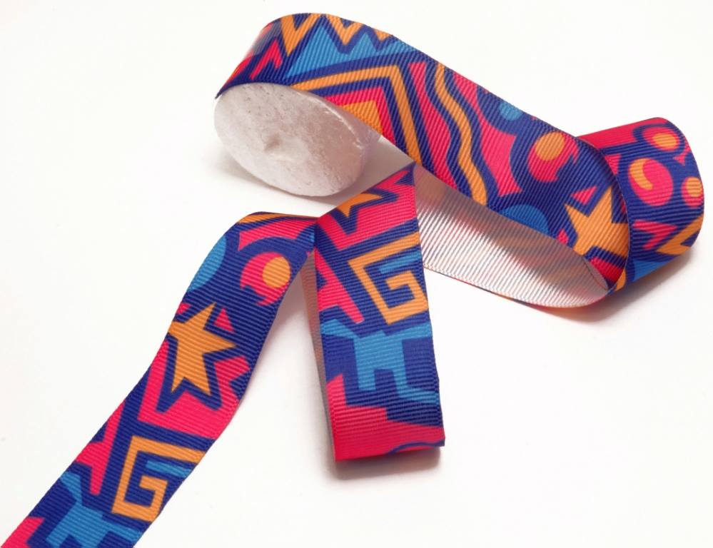 1 Inch Geometry Design Printed Grosgrain Ribbon - 10 Meters – PREMIER ...